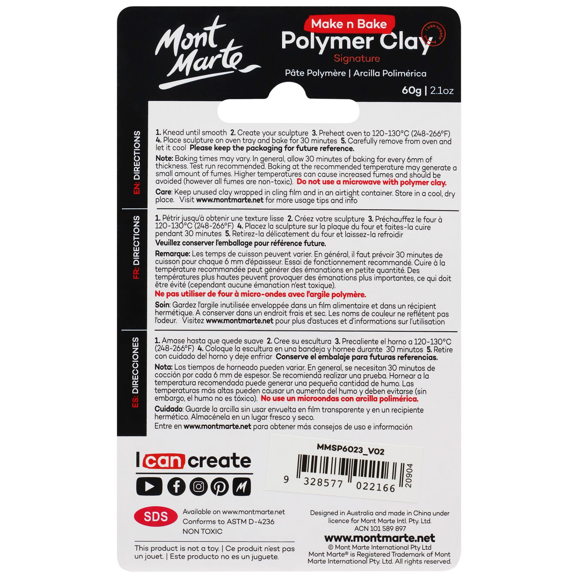Mont Marte Make n Bake Polymer Clay 60g - Basic Green | Nextra Dianella