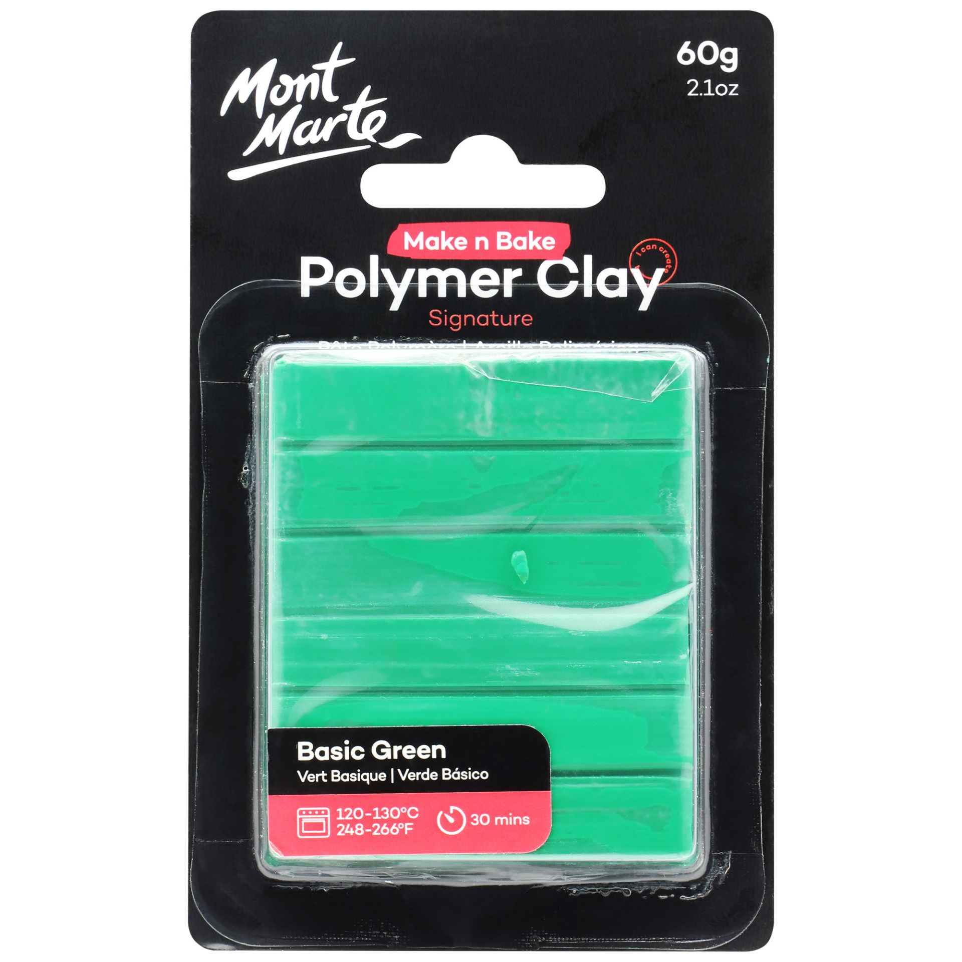 Mont Marte Make n Bake Polymer Clay 60g - Basic Green | Nextra Dianella