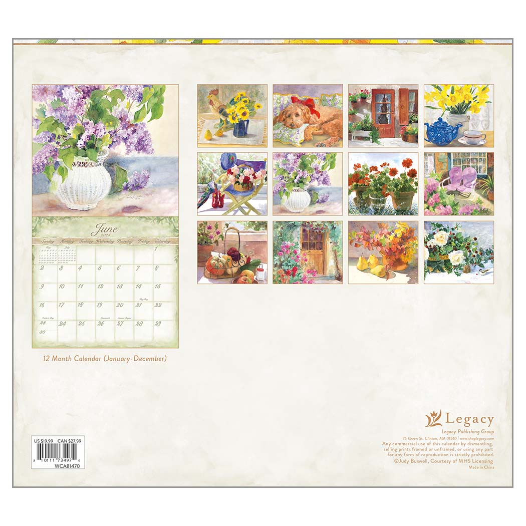 Legacy Wall Calendar 2024 Watercolors | Nextra Dianella
