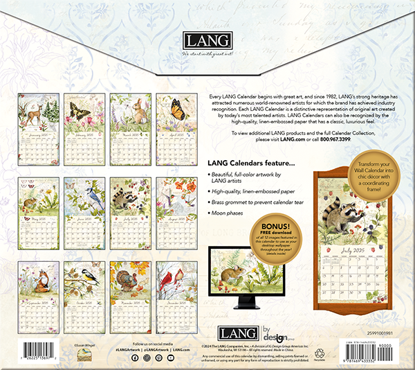 Lang Calendar 2025 Field Guide by Susan Wnget | Nextra Dianella