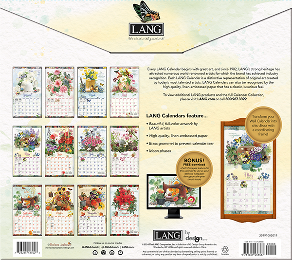 Lang Calendar 2025 Garden Botanicals by Barbara Anderson | Nextra Dianella