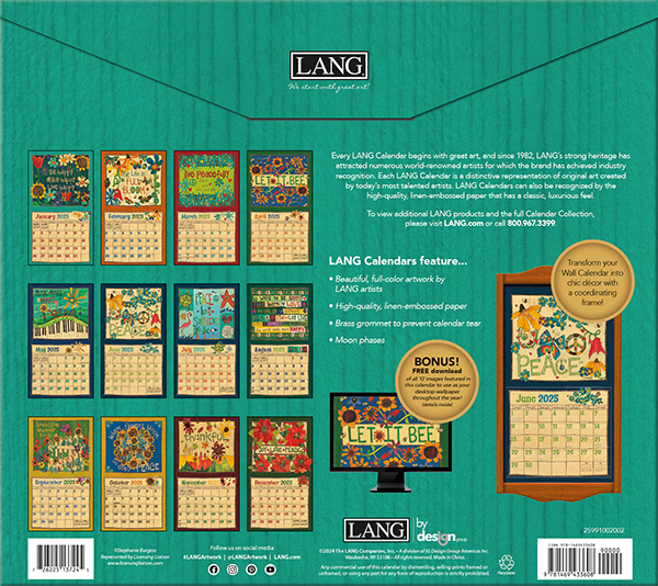 Lang Calendar 2025 Painted Peace | Nextra Dianella