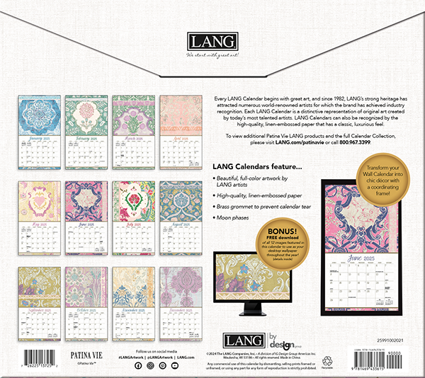 Lang Calendar 2025 Patina Vie | Nextra Dianella