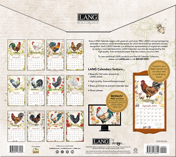 Lang Calendar 2025 Proud Rooster by Susan Winget | Nextra Dianella