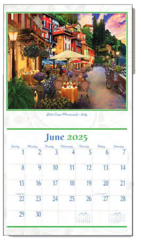 Pine Ridge Calendar 2025 European Vacation by David | Nextra Dianella