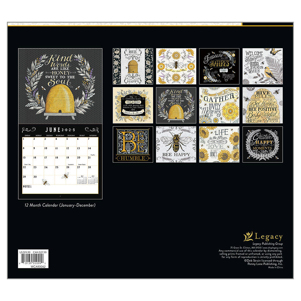 Legacy Calendar 2025 Bee-u-tiful Life by Deb Strain | Nextra Dianella