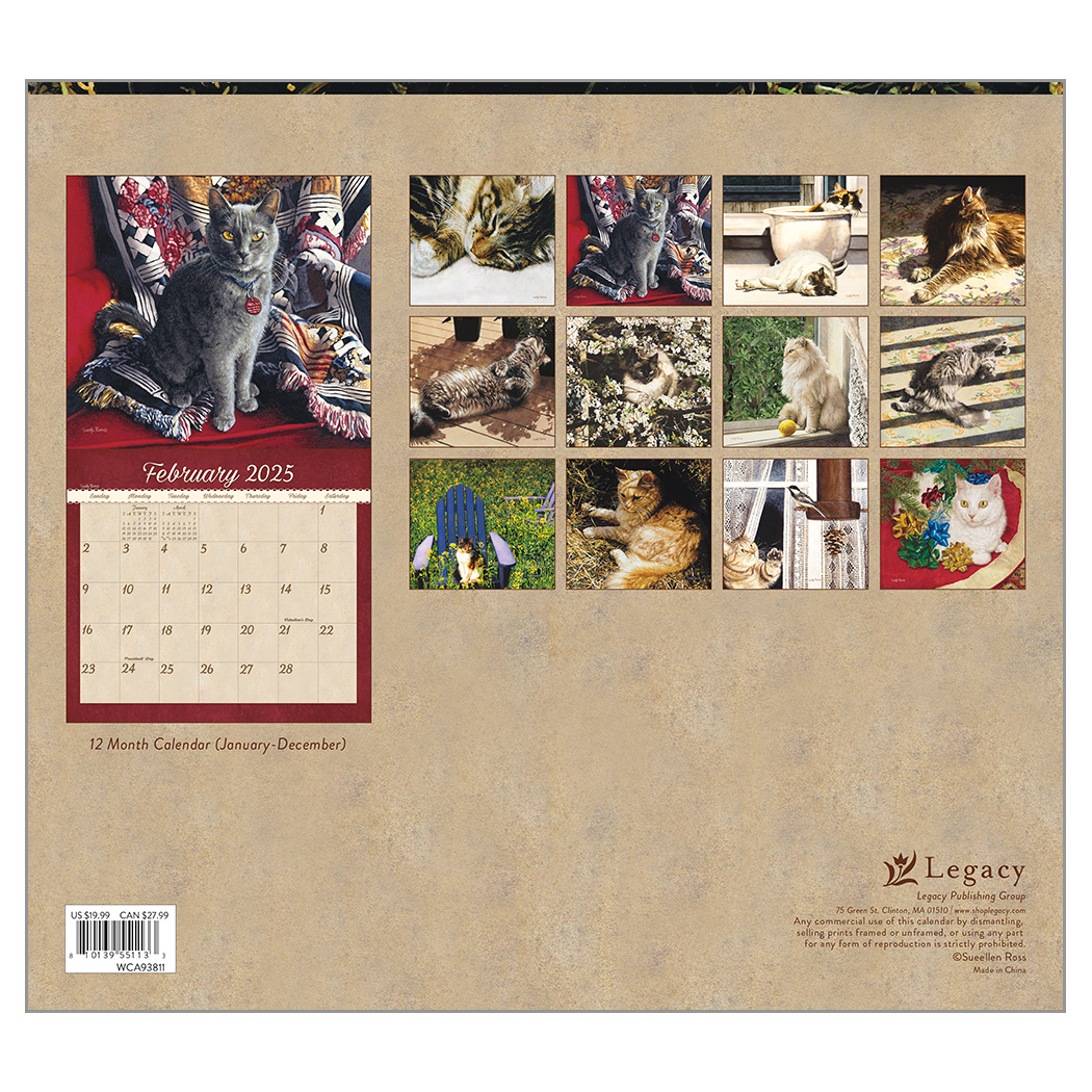 Legacy Calendar 2025 Cats We Love by Sueellen Ross | Nextra Dianella