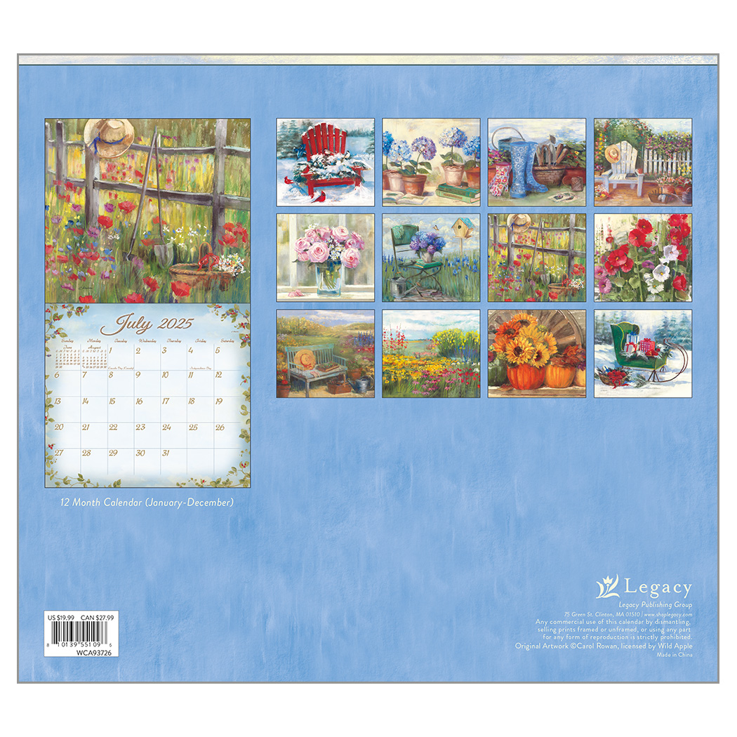 Legacy Calendar 2025 Cottage Garden by Carol Rowan | Nextra Dianella