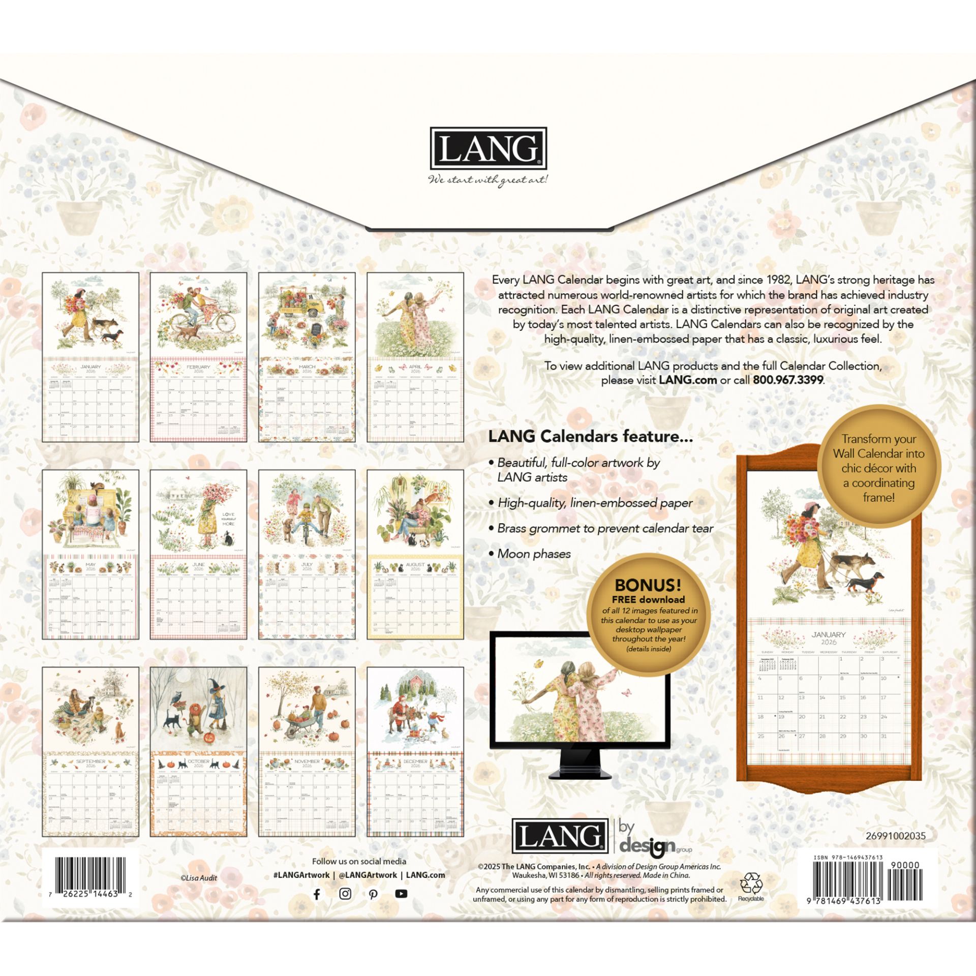 2026 Lang BLISSFUL MOMENTS Calendar By Lisa Audit | Nextra Dianella