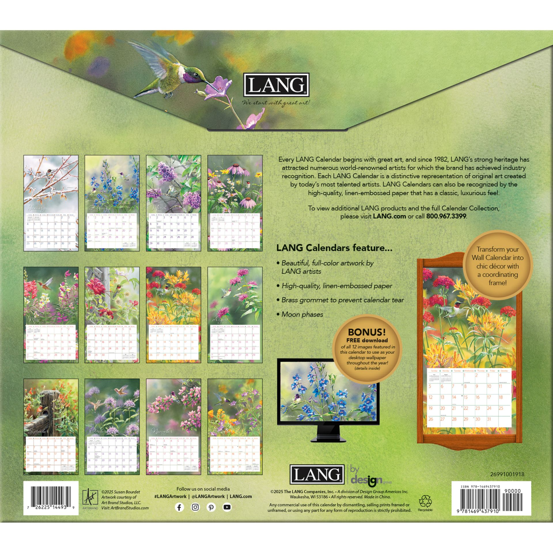 2026 Lang HUMMINGBIRDS Calendar By Susan Bourdet | Nextra Dianella