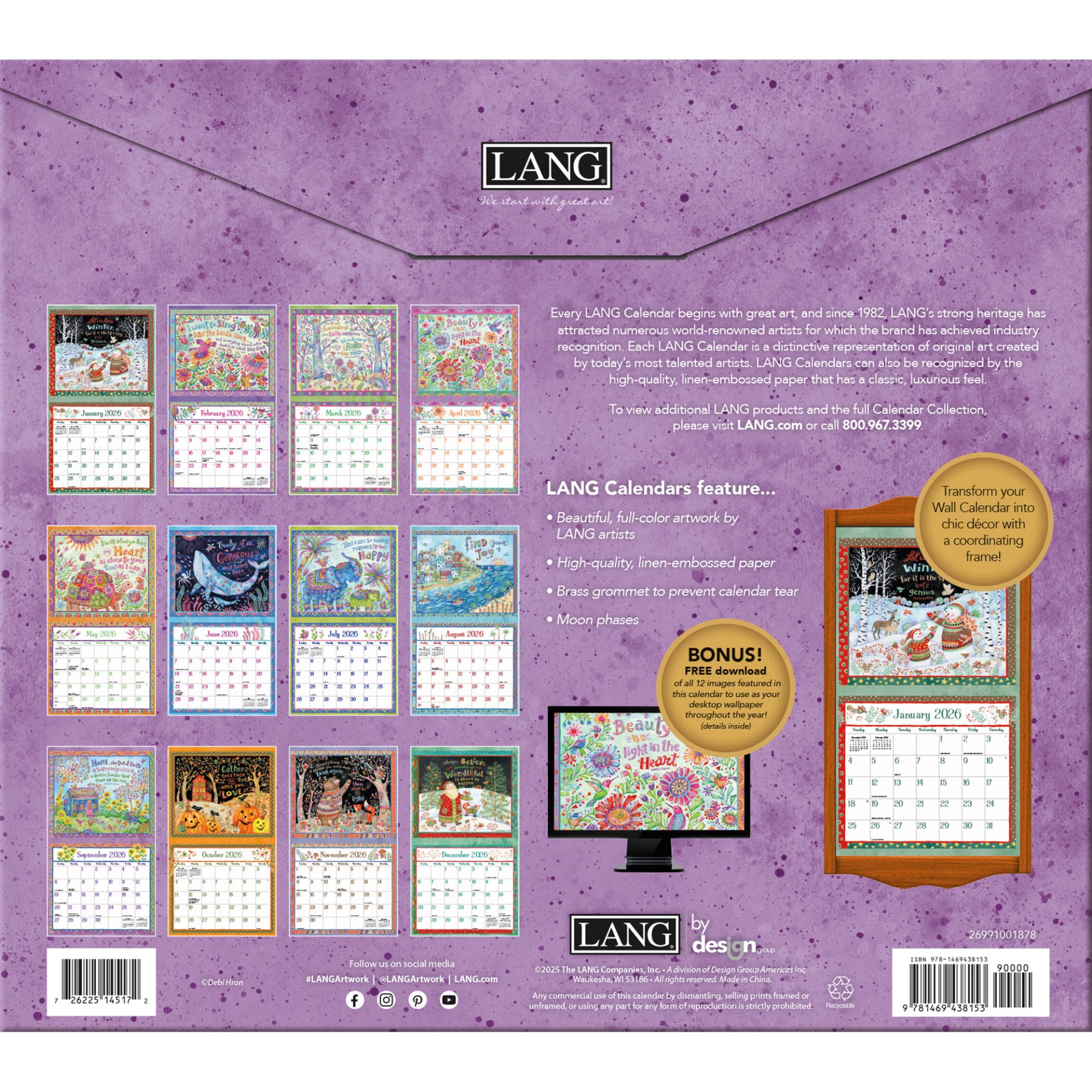 2026 Lang SIMPLE INSPIRATIONS Calendar By Debi Hron | Nextra Dianella