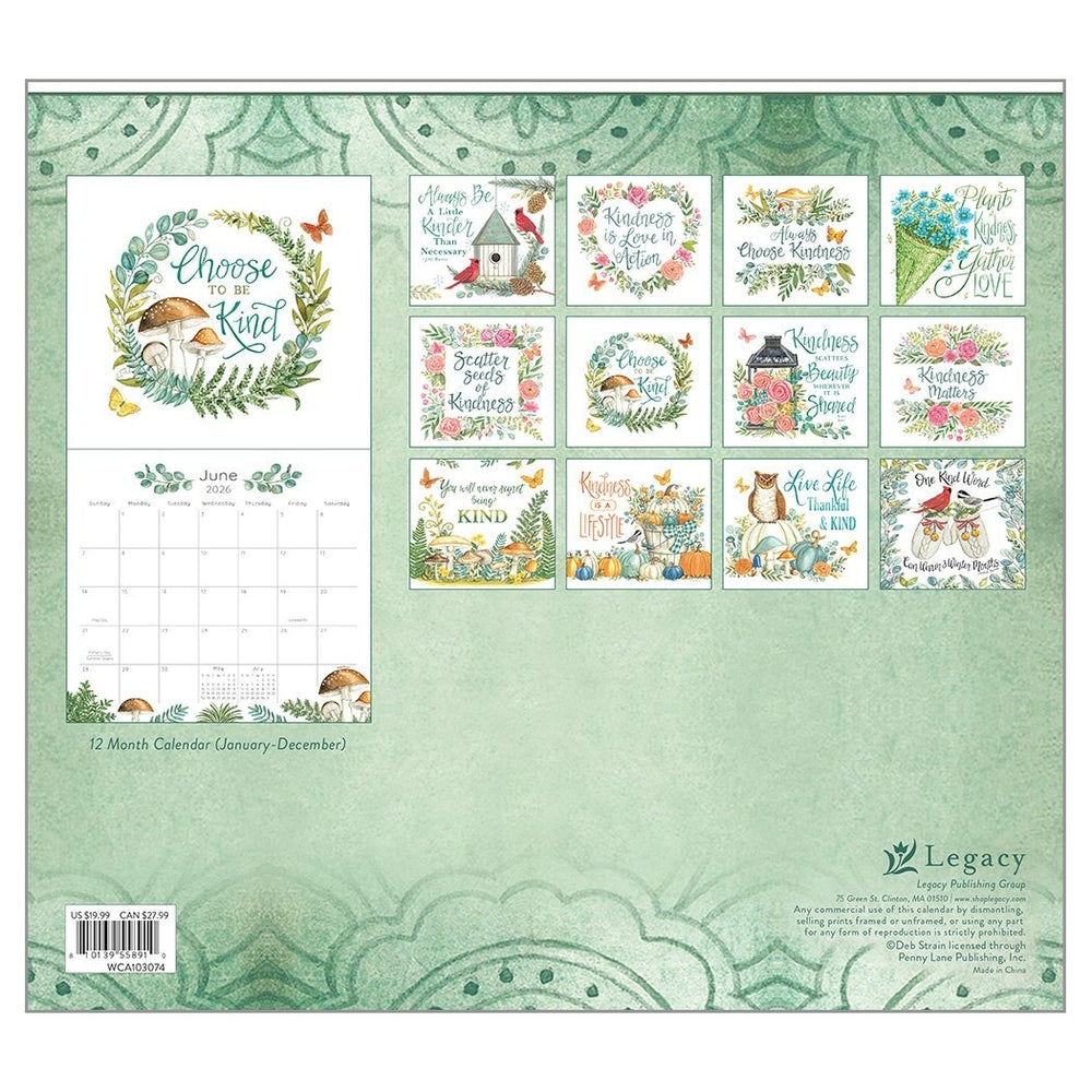 2026 Legacy KINDNESS MATTERS Calendar By Deb Strain | Nextra Dianella